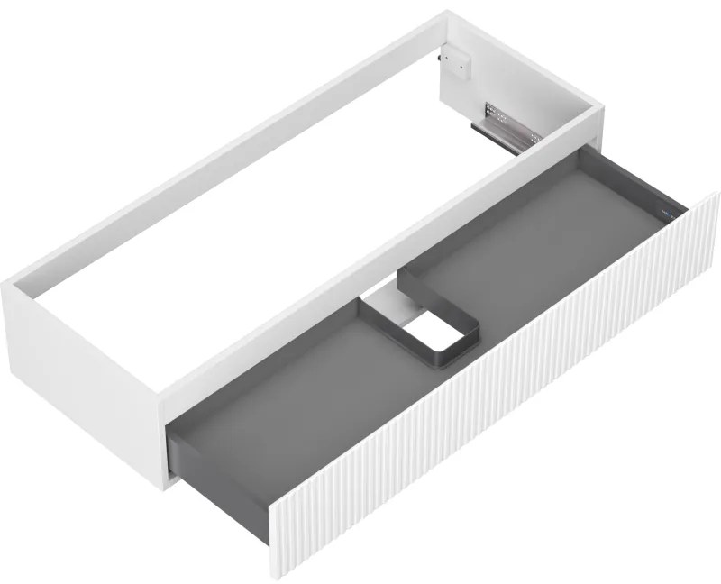 Mexen Rivel, koupelnová skříňka 120 cm, 1 zásuvka, drážkovaná, bílá matná, 91A20-12023-1-BF01