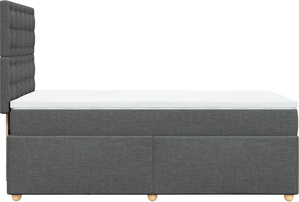 Box spring postel s matrací tmavě šedá 90x200 cm textil 3291178