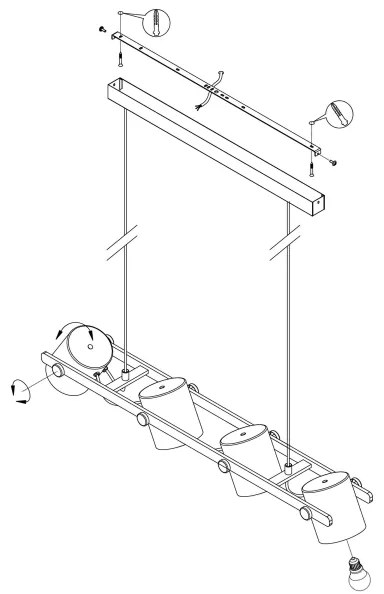 Eglo 43425 - Lustr na lanku HORNWOOD 1 4xE27/28W/230V