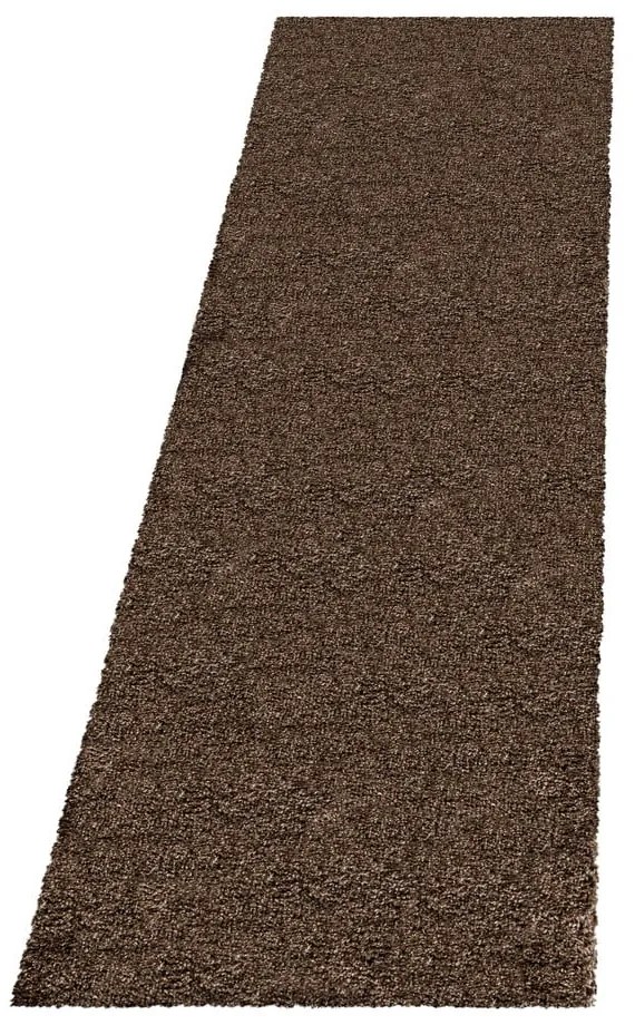 Tmavě hnědý běhoun 80x250 cm Fluffy – Ayyildiz Carpets