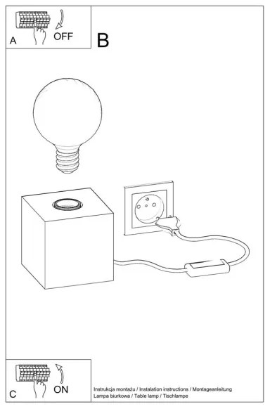 Sollux SL.0683 - Stolní lampa ABEL 1xE27/60W/230V beton