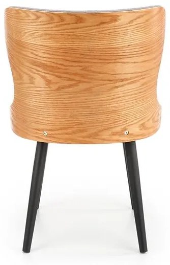 HALMAR K452 židle šedá/přírodní dub