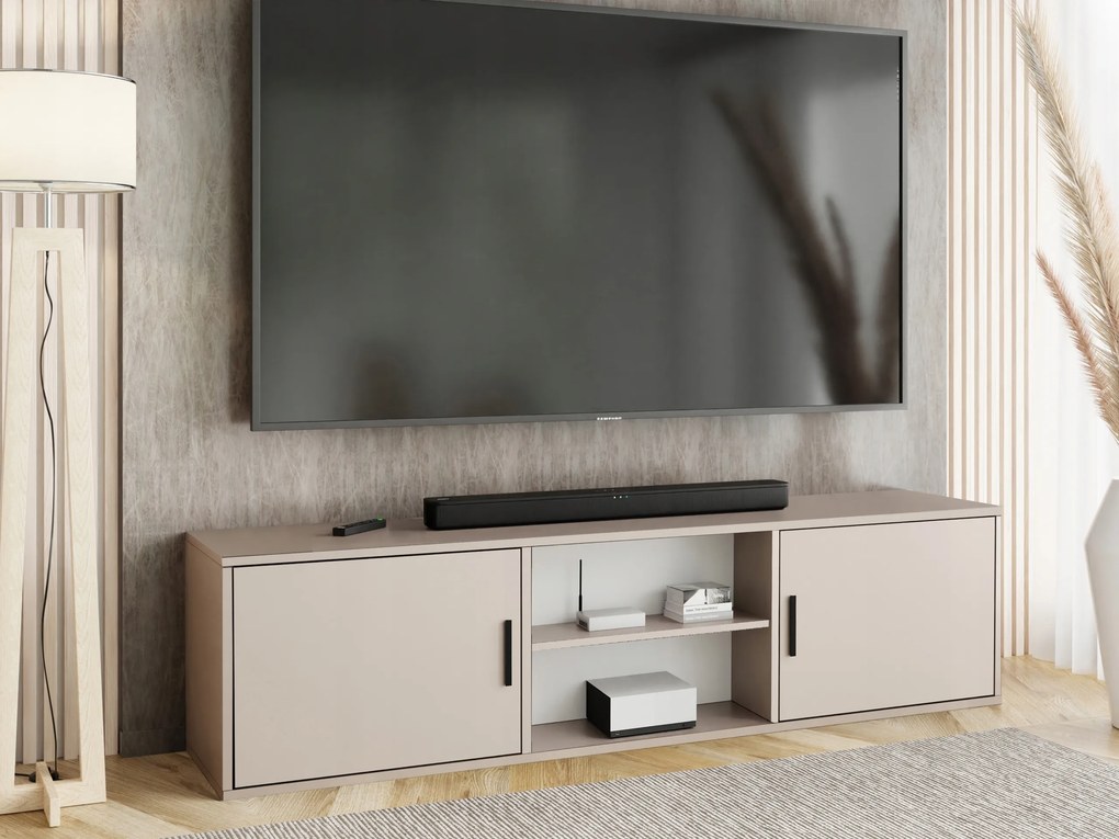 TV skříňka ROJO 3 kašmír otevřená TV skříňka s policí