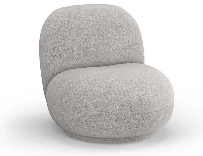 Světle šedé křeslo z textilie bouclé Chuck – Micadoni Home
