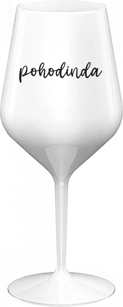 POHODINDA - bílá nerozbitná sklenice na víno 470 ml