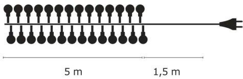 Vánoční řetěz kuličky EMOS D5GW02 ZYK0205 100LED 5m teplá bílá