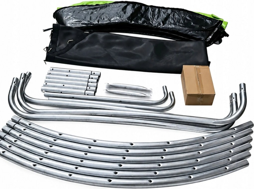 TRENDIE Trampolína s vnitřní sítí 252 cm růžová + žebřík