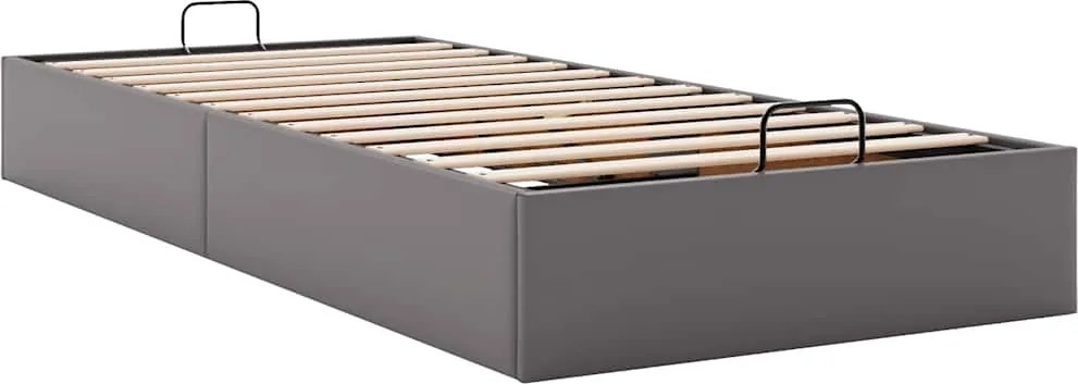 Osmanský rám postele bez matrace šedá 100x200 cm umělá kůže 3310787