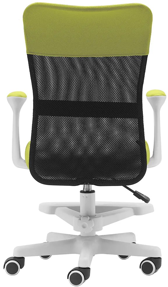 Dětská židle Neoseat MONKEY WHITE s podnoží — látka, bílá / zelená