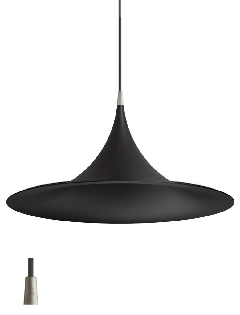 Linea Light Morgana, černé závěsné svítidlo s niklovým prvkem, 1x22W E27, průměr 47,8cm