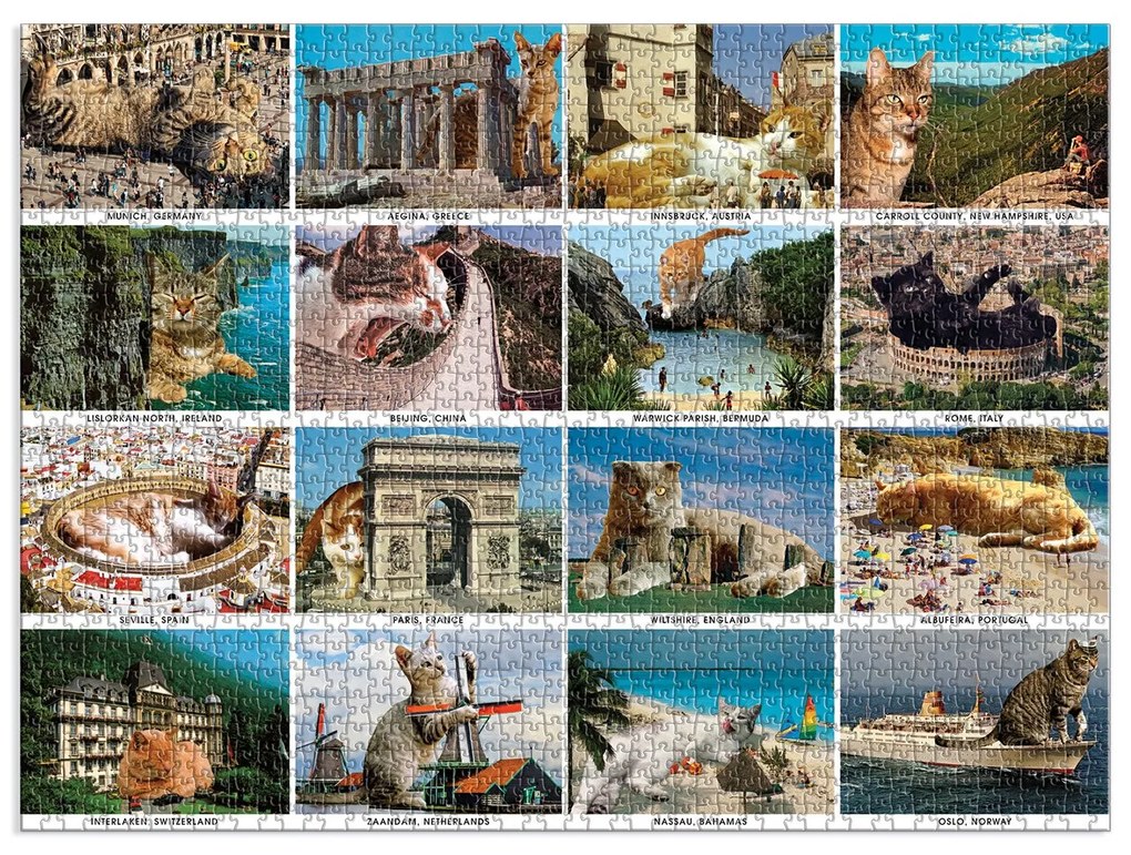 Galison Puzzle Kočky na prázdninách 1500 dílků