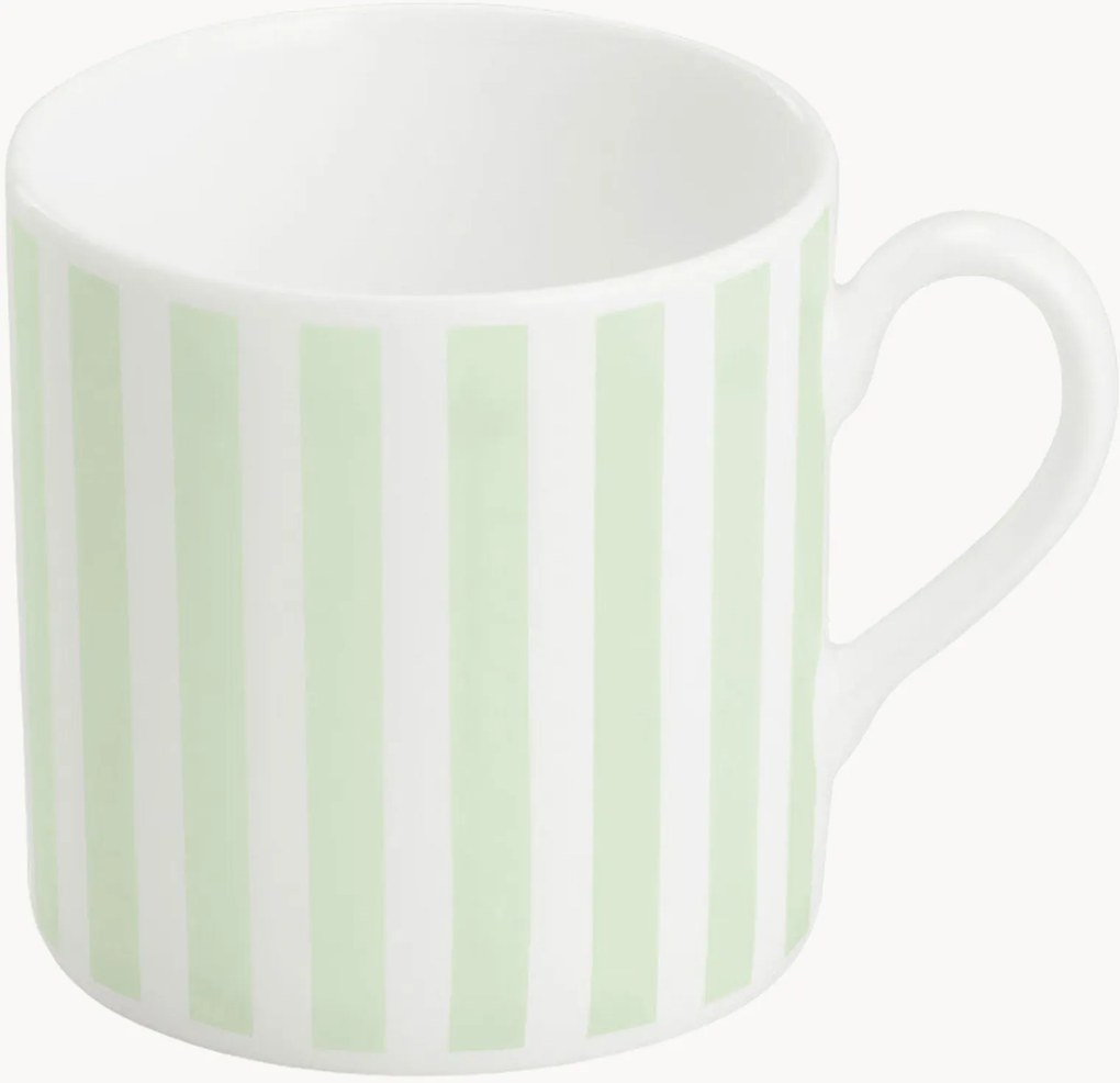Sada šálků na espresso z kostního porcelánu Pastel Stripes, 6 dílů
