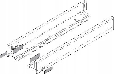 Blum 770N5502S Legrabox Pure, boky zásuvky vysoké „n“, NL=550 mm, ocelové,
