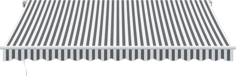 Ručně zatahovací markýza antracitová a bílá 400 x 350 cm 3215792