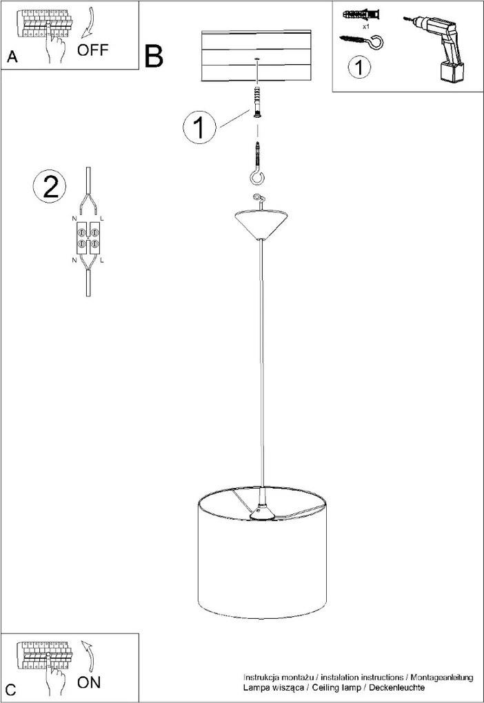 Sollux Lighting Závěsná lampa NOVA 30 bílá