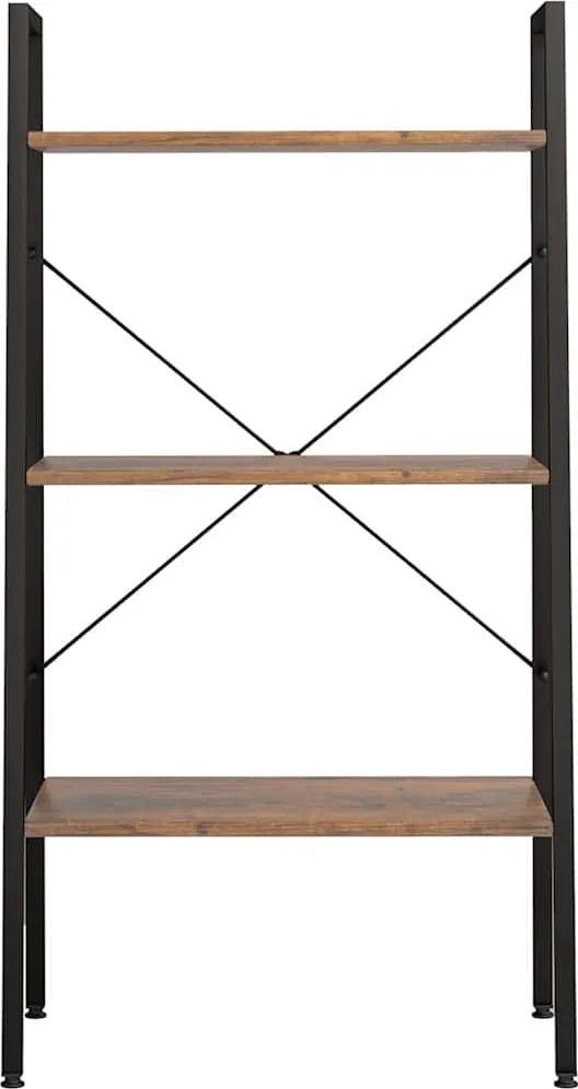 3patrová stojící police tmavě hnědá a černá 56 x 35 x 108 cm 336362