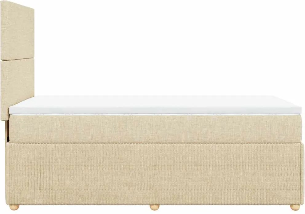 Box spring postel s matrací krémová 100 x 200 cm textil 3291965