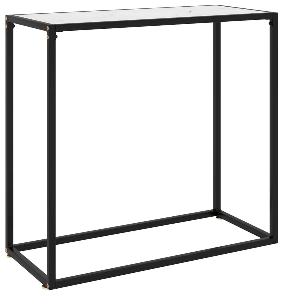 Konzolový stolek bílý 80 x 35 x 75 cm tvrzené sklo 322809