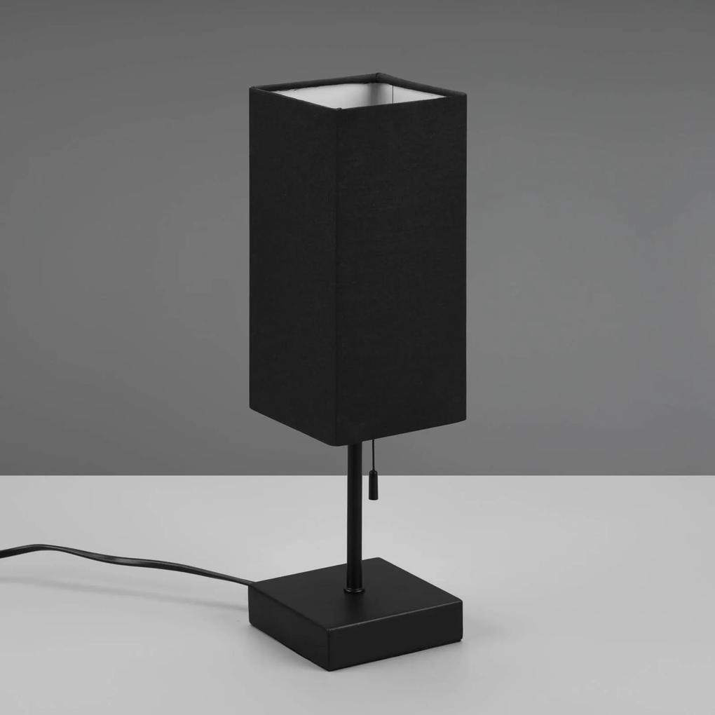 Stolní lampa Ole s USB přípojkou černá/černá