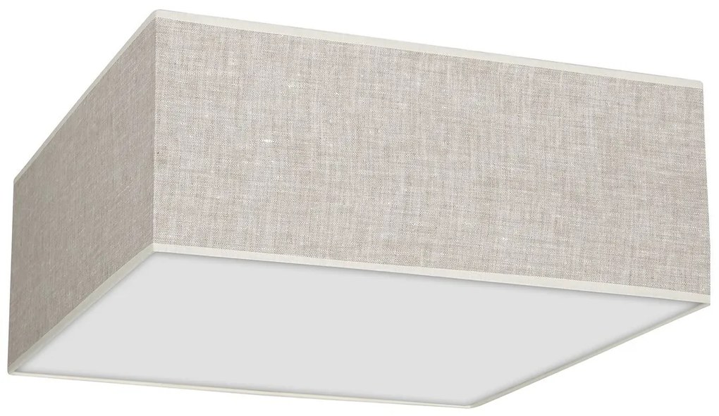 Stropní svítidlo Lino Square, 1x lněné stínítko, (bílé plexisklo), (50cm)
