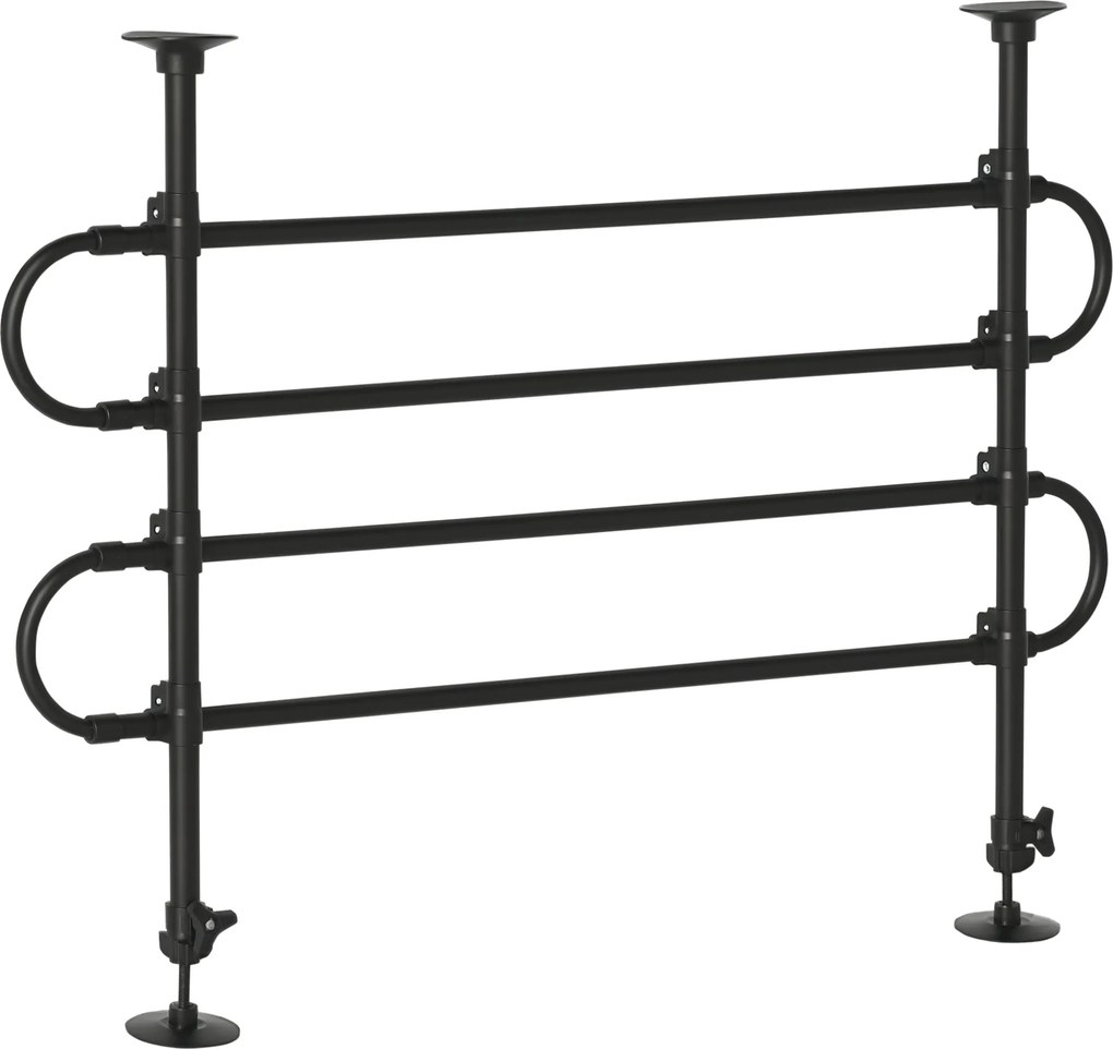 PawHut Nastavitelná Oddělovací Mřížka pro Psy Šířka a Výška 87-135 x 60-105 cm Univerzální Ocelová Ochranná Mříž pro Zavazadlový Prostor Černá | Aosom