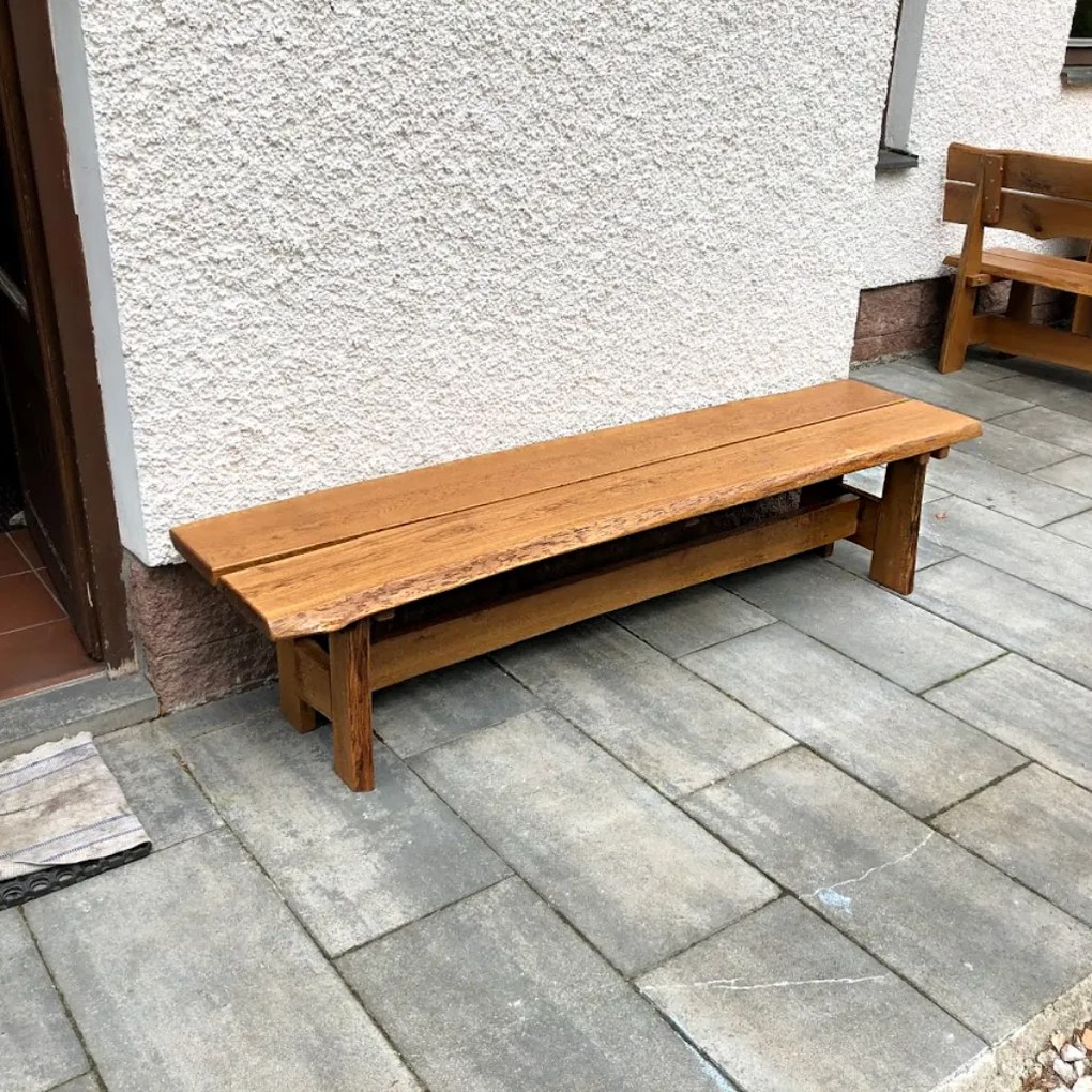 KULHÁNEK Zahradní lavice bez opěradla - rustikální Délka: 180 cm, Odstín nátěru: individuální