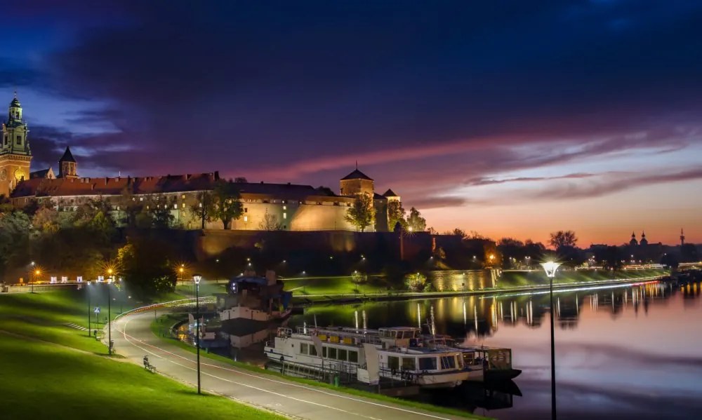 Vícedílný obraz Královský Hrad Wawel Při Východu Slunce Nedostatek Nedostatek Plátno Canvas 200x120