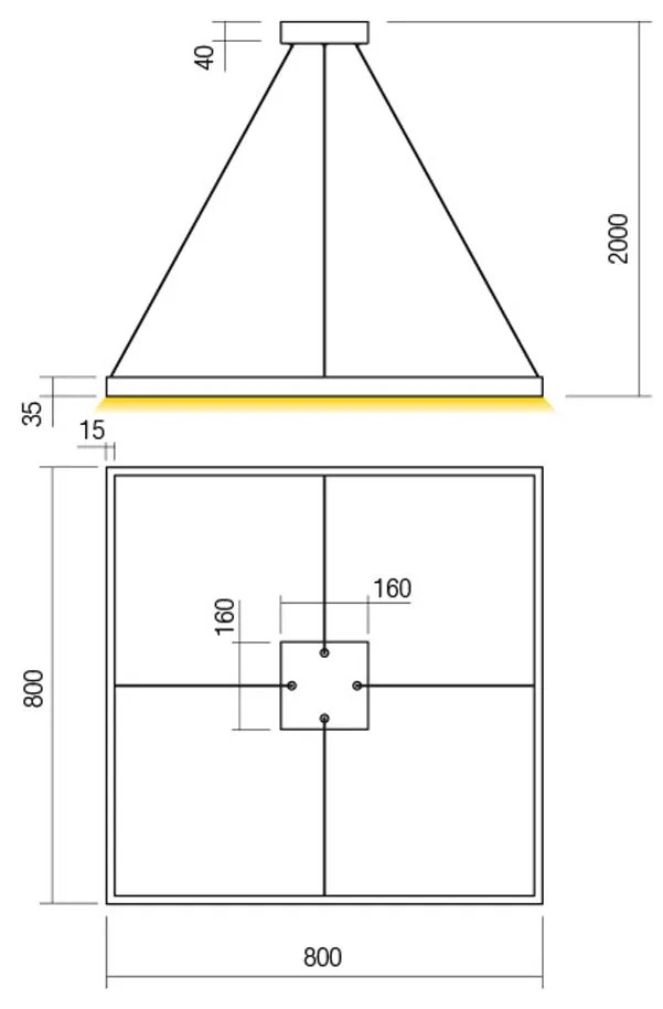 Redo 01-2905 závěsné LED svítidlo stmívatelné Febe pískově bílé, 50W, 3000K, 80cm