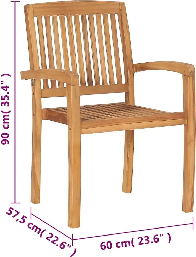 Stohovatelné zahradní židle 8 ks masivní teak 3073209