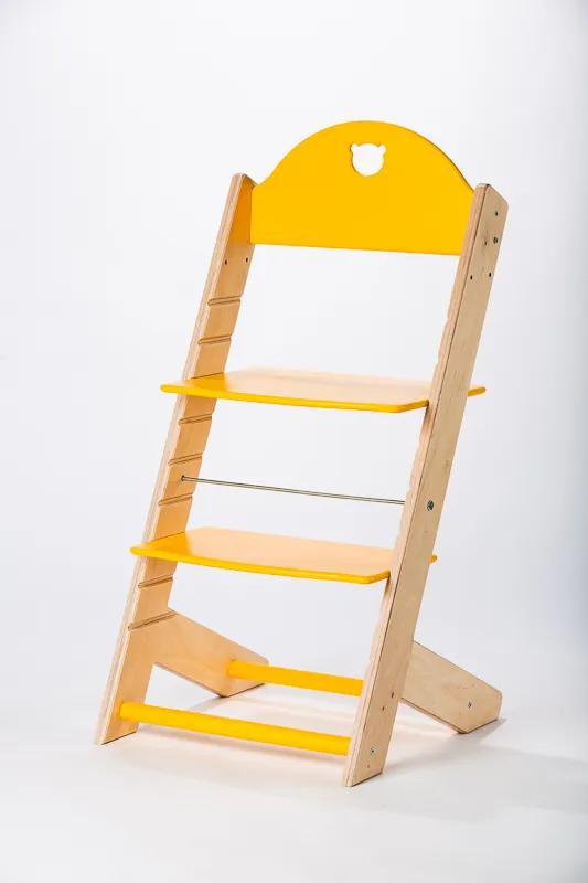 Lucas Wood Style rostoucí židle MIXLE -  přírodní/žlutá rostoucí židle MIXLE: Srdíčko