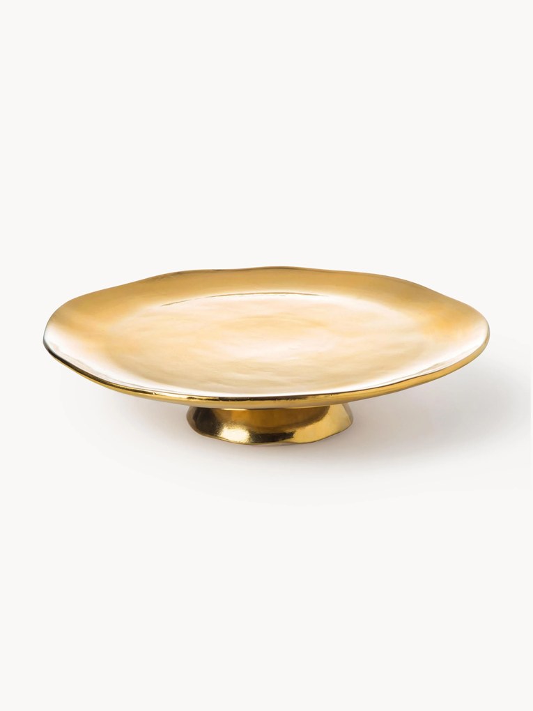 Porcelánový dortový podnos Gold Irregular Edge
