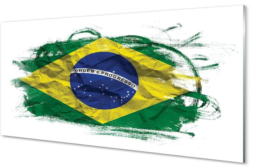 akrylový obraz brazilská vlajka 125x50 cm