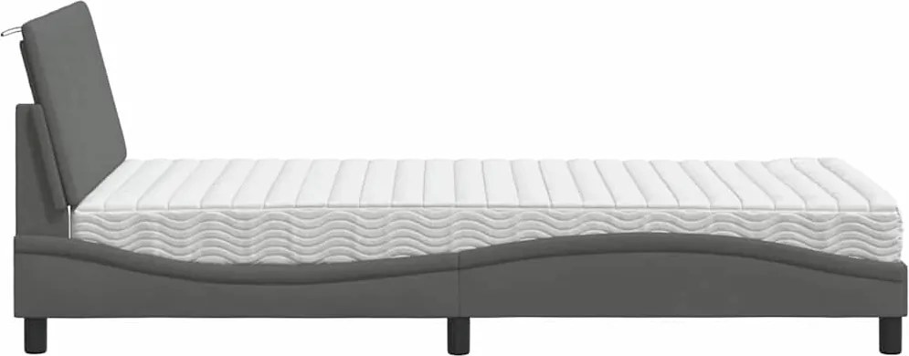 Postel s matrací Hanko tmavě šedá 100 x 200 cm textil 3310511