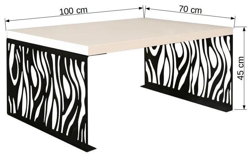 Konferenční stolek MAFEI 100x70 Hlavní barva: Černá Lesk