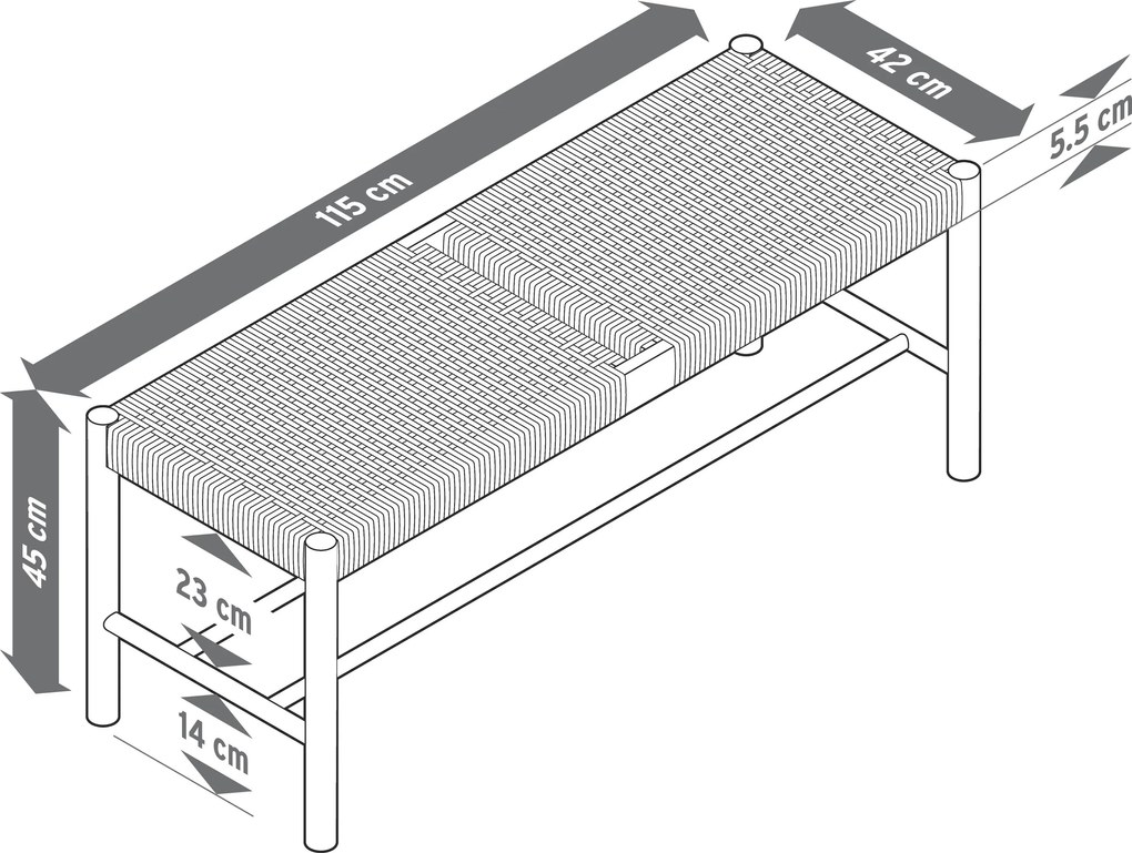 Tchibo - Lavice s výpletem - barva: béžová
