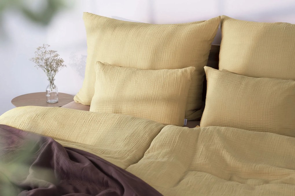 Celoroční mušelínové povlečení Sand - GOTS Velikost: atypický 200 x 200 + 2 x 70 x 90
