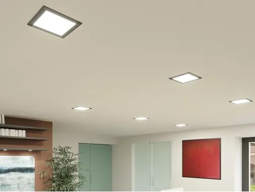 LED podhledové svítidlo Panlux DOWNLIGHT CCT SQUARE IP44 6W černá PN22400013