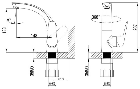 Sapho - Umyvadlová baterie SOLITER 18 cm lesklý chrom