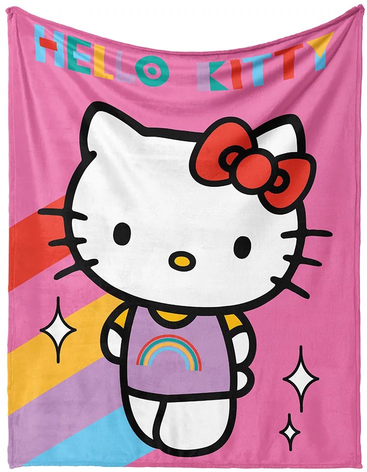 Dětská deka Hello Kitty Rainbow 130x160 cm