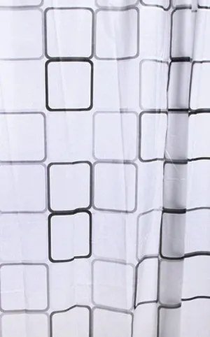 AQUALINE Sprchový závěs 180x180cm, čtvercový vzor ZV013