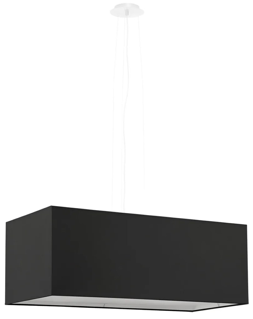 Závěsné svítidlo Santa, 1x černé textilní stínítko, (bílý plast), (80 cm)