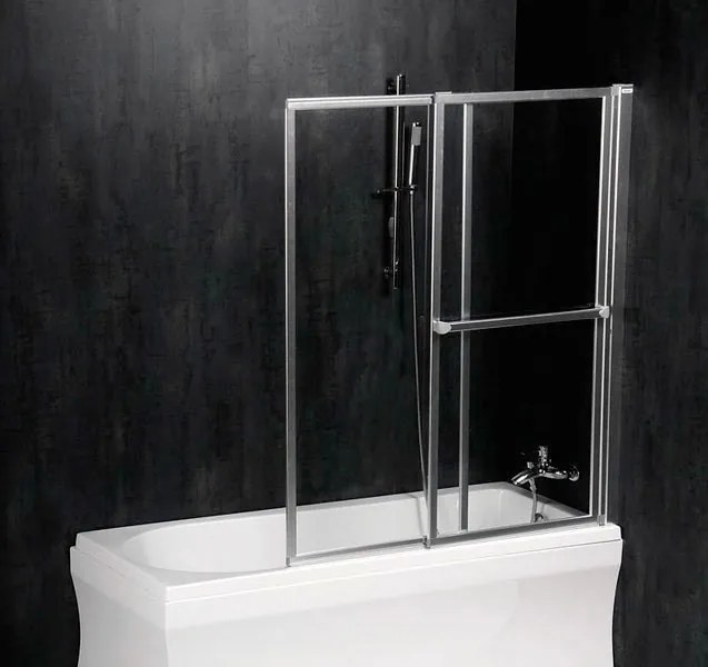 Polysan Polysan, OLBIA pneumatická vanová zástěna 1230mm, stříbrný rám, čiré sklo, 30317