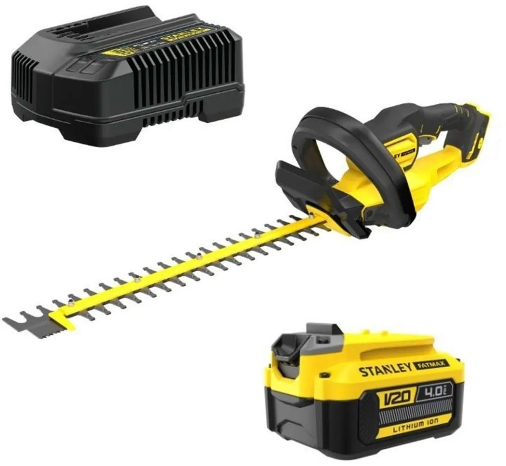 Stanley - 18V AKU plotové nůžky 65 cm, 1x aku 4,0 Ah Li-Ion, nabíječka SFMCHT855M1-QW