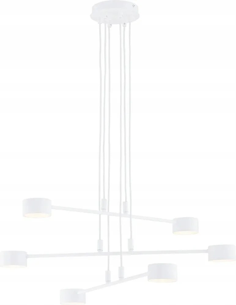 Závěsná lampa minimalistická bílá 70 cm do jídelny obývacího pokoje 6 bodů Emibig