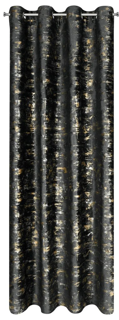 ZATEMŇOVACÍ ZÁVĚS NA KROUŽCÍCH TAMI 140X250 CM ČERNÁ