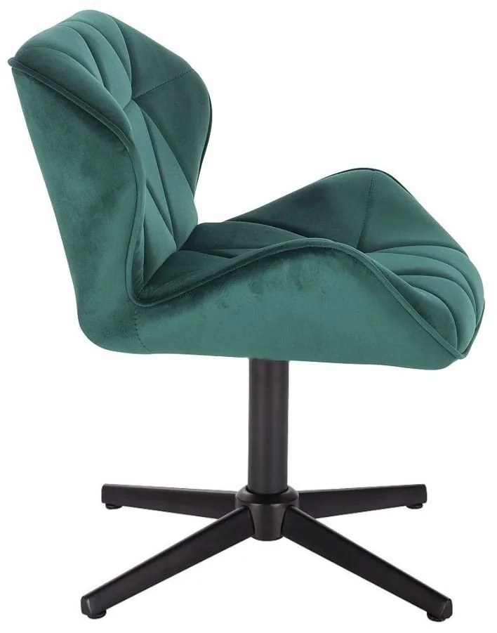 LuxuryForm DESIGN Otočná židle MILANO VELUR na černém kříži - zelená