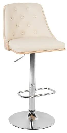 Béžová kožená barová židle - VANCOUVER