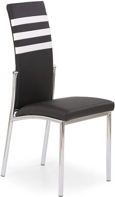 Jídelní židle Haya, chromovaná ocel + ekokůže, černá / krémová