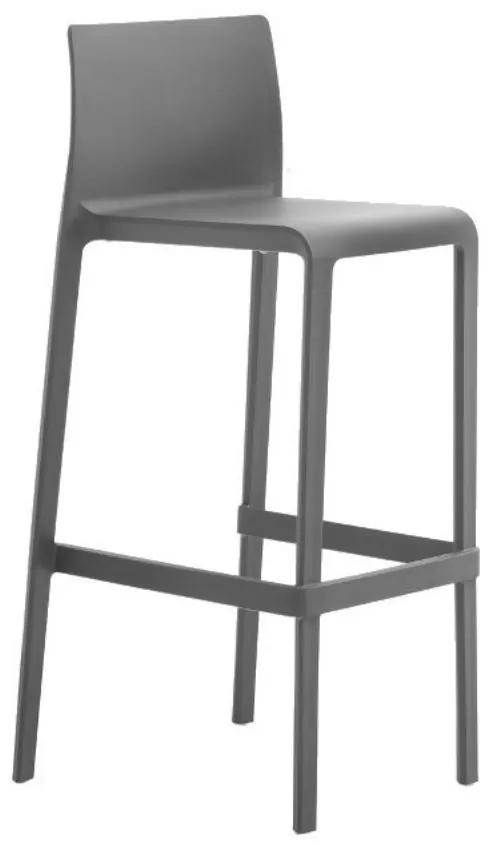 OnaDnes -20% Pedrali Tmavě šedá plastová barová židle Volt 677 66 cm
