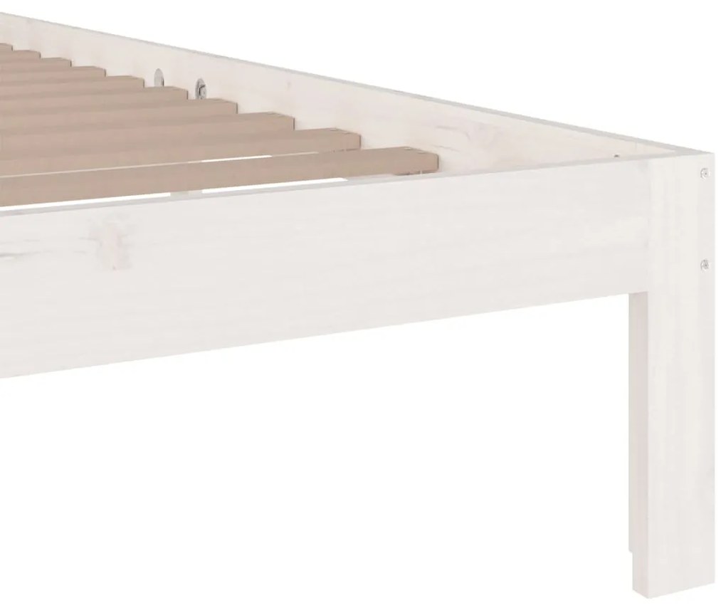 Rám postele bílý masivní dřevo 150 x 200 cm King Size,  814760